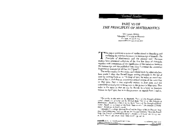 (PDF) Part VI of The Principles of Mathematics