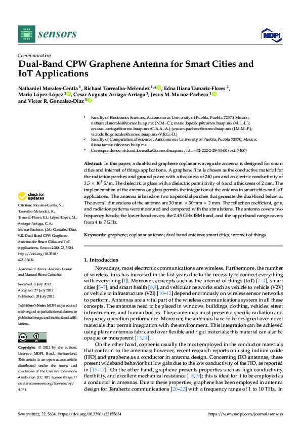 (PDF) Dual-Band CPW Graphene Antenna for Smart Cities and IoT Applications