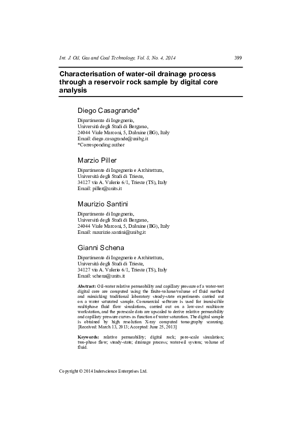 (PDF) Characterisation of water-oil drainage process through a ...