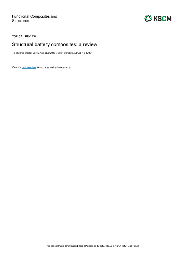 (PDF) Structural battery composites: a review