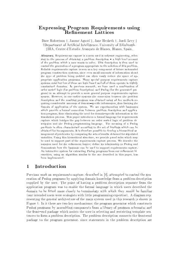 (PDF) Expressing Program Requirements Using Refinement Lattices
