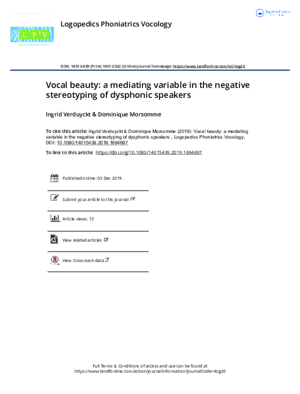 (PDF) Vocal beauty: a mediating variable in the negative stereotyping ...
