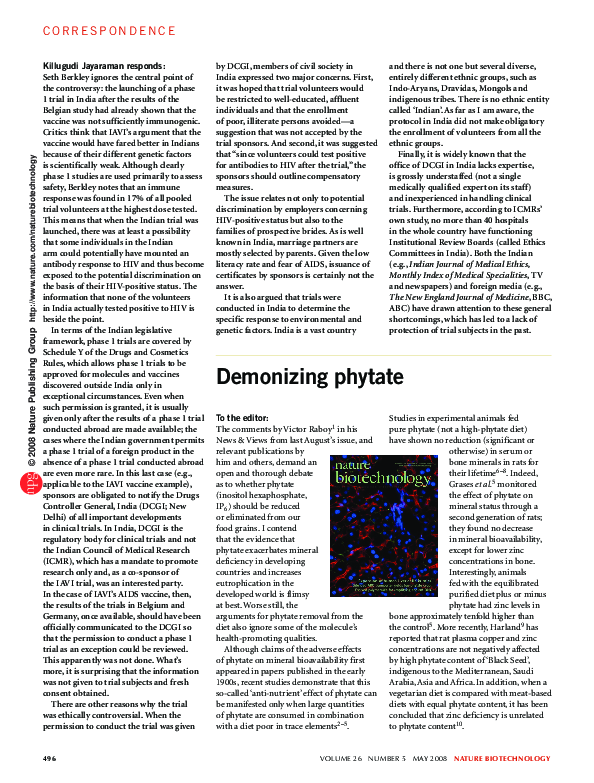 (PDF) Demonizing phytate