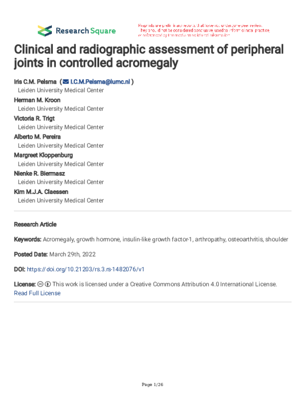 (PDF) Clinical and radiographic assessment of peripheral joints in ...