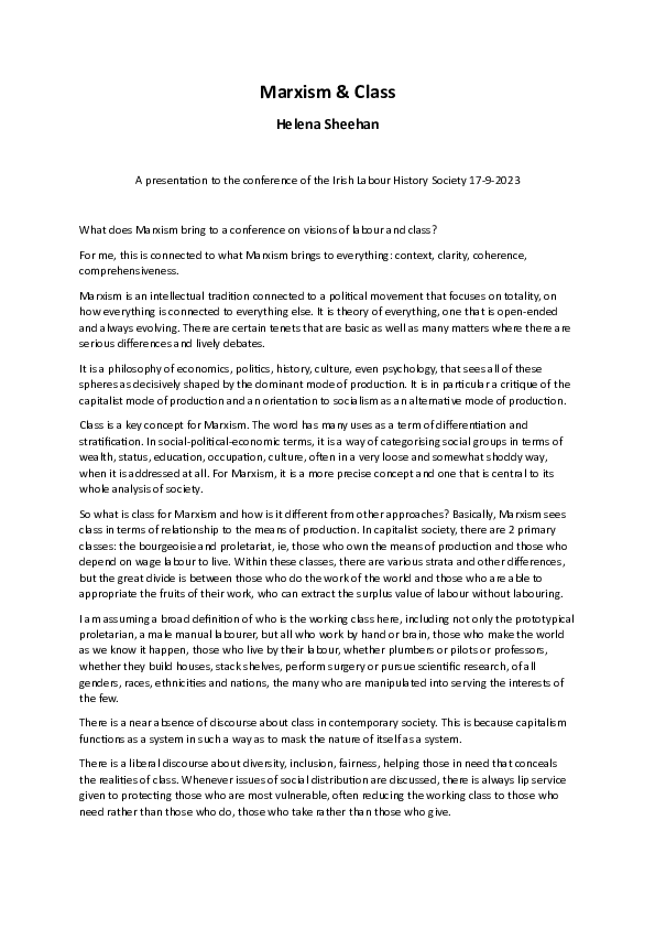 (PDF) Marxism & Class