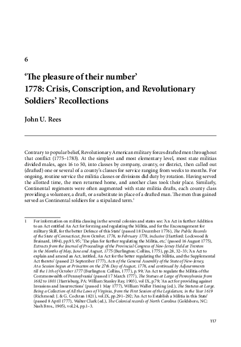 (PDF) (Abbreviated) "'The pleasure of their number' 1778: Crisis ...