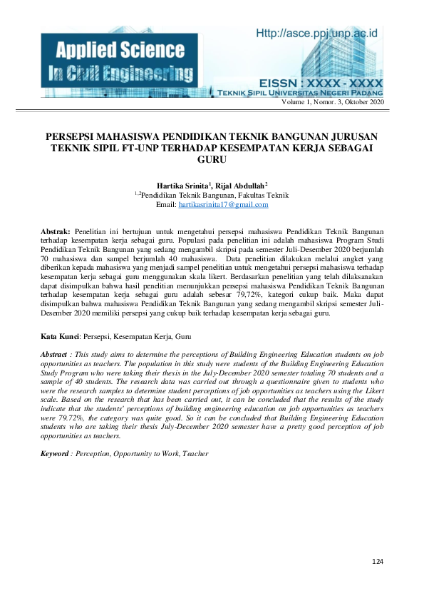 (PDF) Persepsi Mahasiswa Pendidikan Teknik Bangunan Jurusan Teknik ...