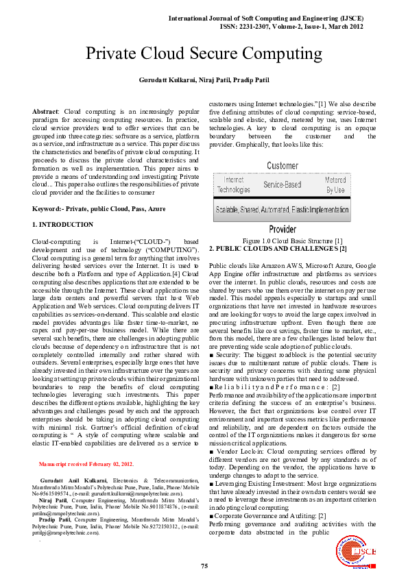 (PDF) Private Cloud Secure Computing