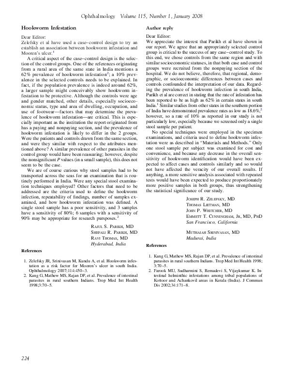 Pdf Hookworm Infestation