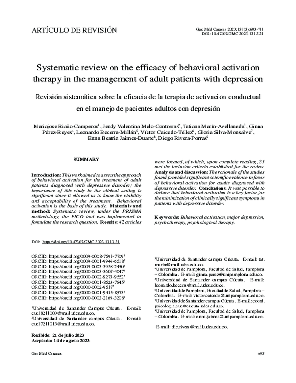 (PDF) Systematic review on the efficacy of behavioral activation ...