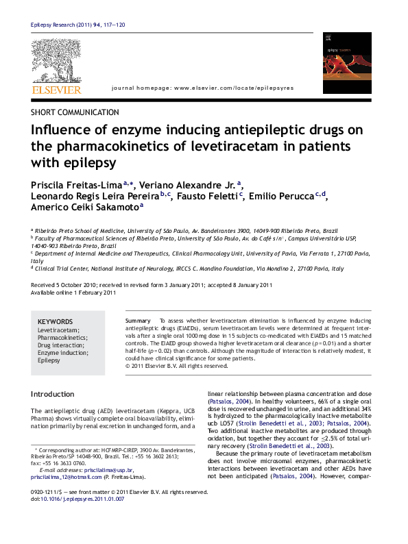 (PDF) Influence of enzyme inducing antiepileptic drugs on the ...