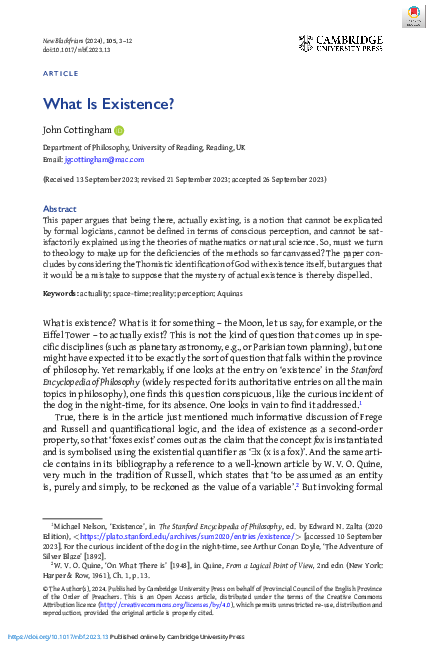 (PDF) What is Existence