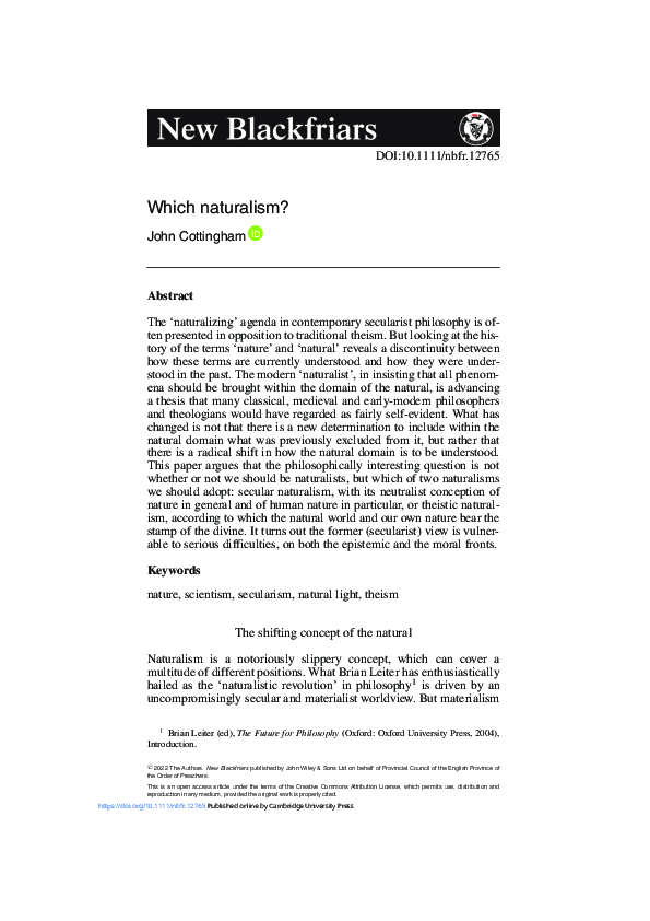 (PDF) Which naturalism