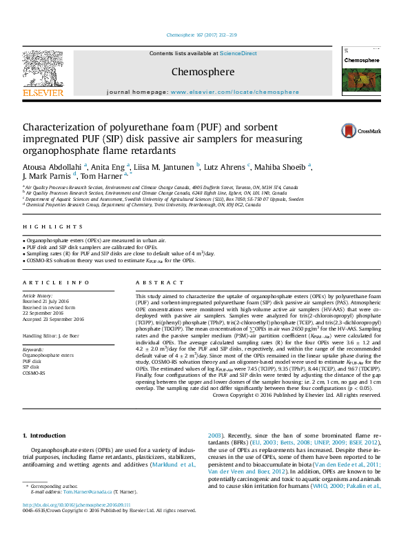 (PDF) Characterization of polyurethane foam (PUF) and sorbent ...