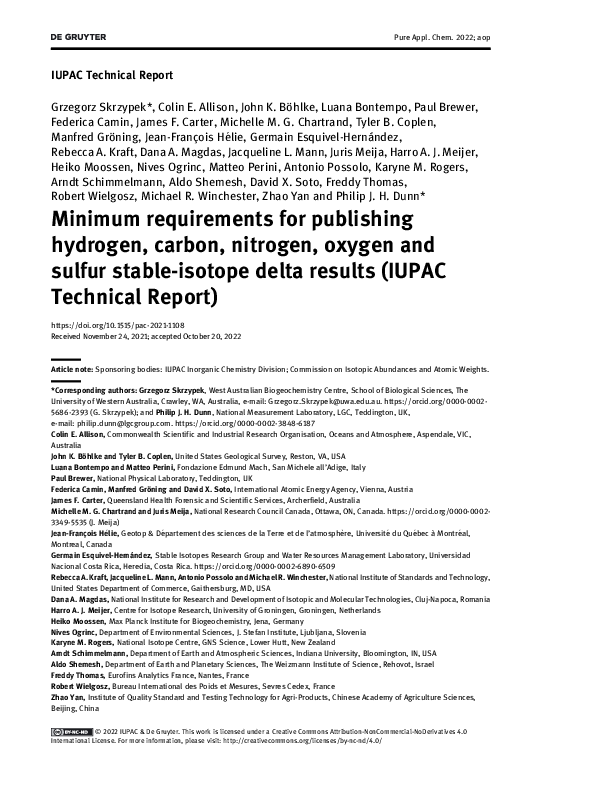 (PDF) Minimum requirements for publishing hydrogen, carbon, nitrogen, oxygen and sulfur stable ...