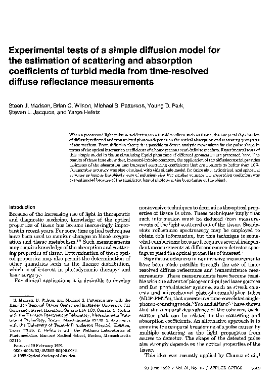 (PDF) Experimental tests of a simple diffusion model for the estimation ...