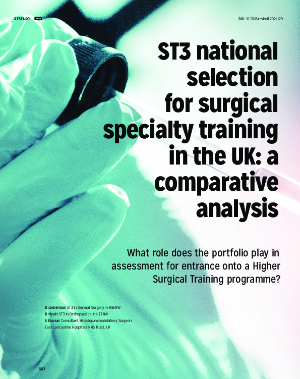 (PDF) ST3 national selection for surgical specialty training in the UK ...
