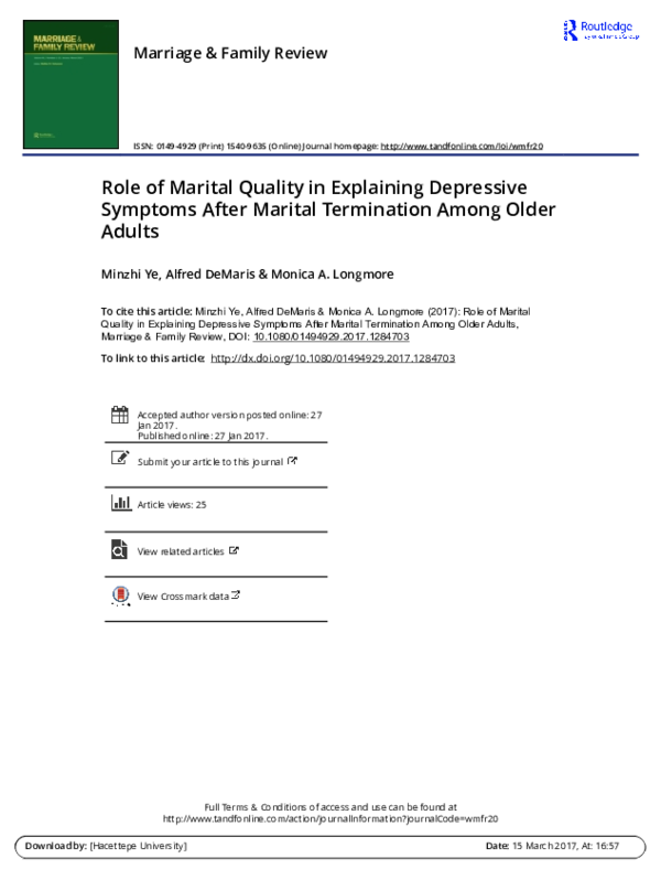 (PDF) Role of Marital Quality in Explaining Depressive Symptoms After ...