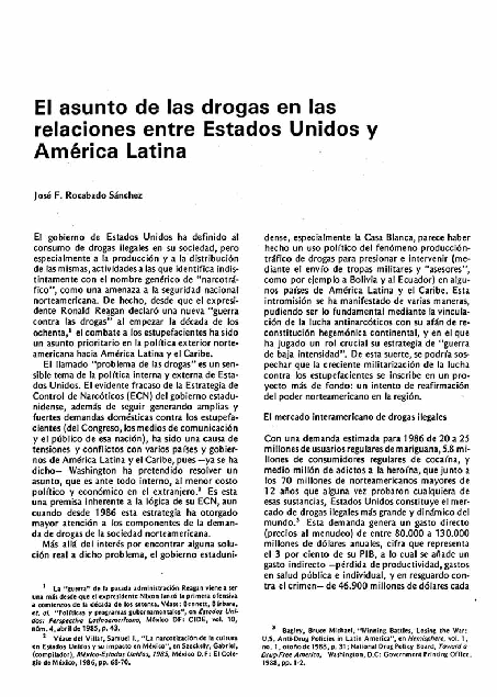 Pdf El Asunto De Las Drogas En Las Relaciones Entre Estados Unidos Y