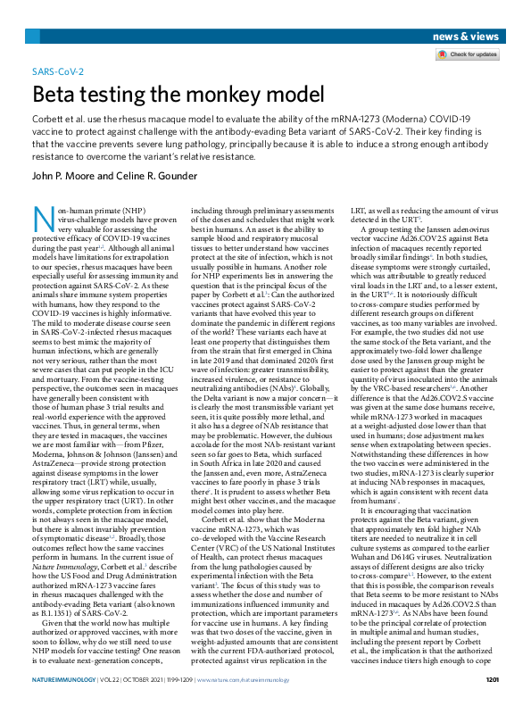 (PDF) Beta testing the monkey model