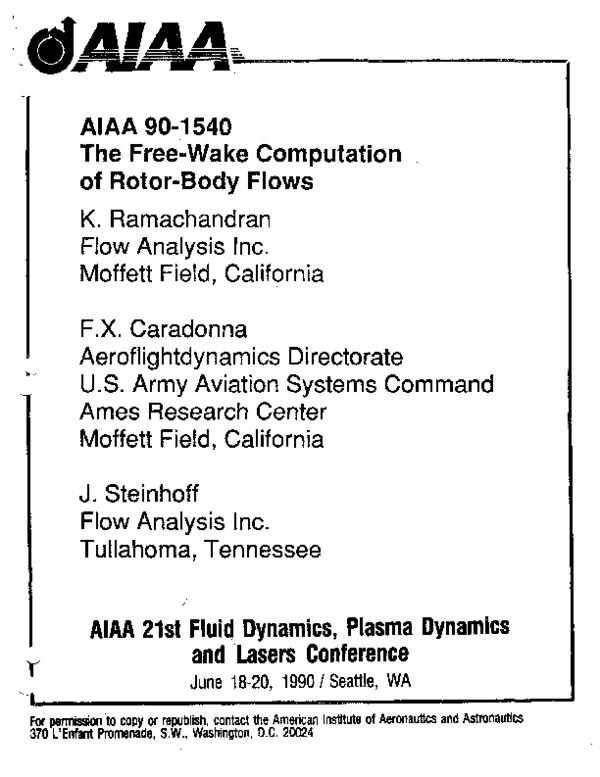 (PDF) The free-wake computation of rotor-body flows