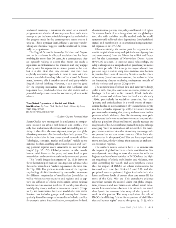 (PDF) The Global Dynamics of Racial and Ethnic Mobilization