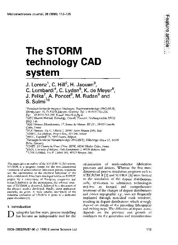 (PDF) STORM TCAD System for Semiconductor Process Simulation