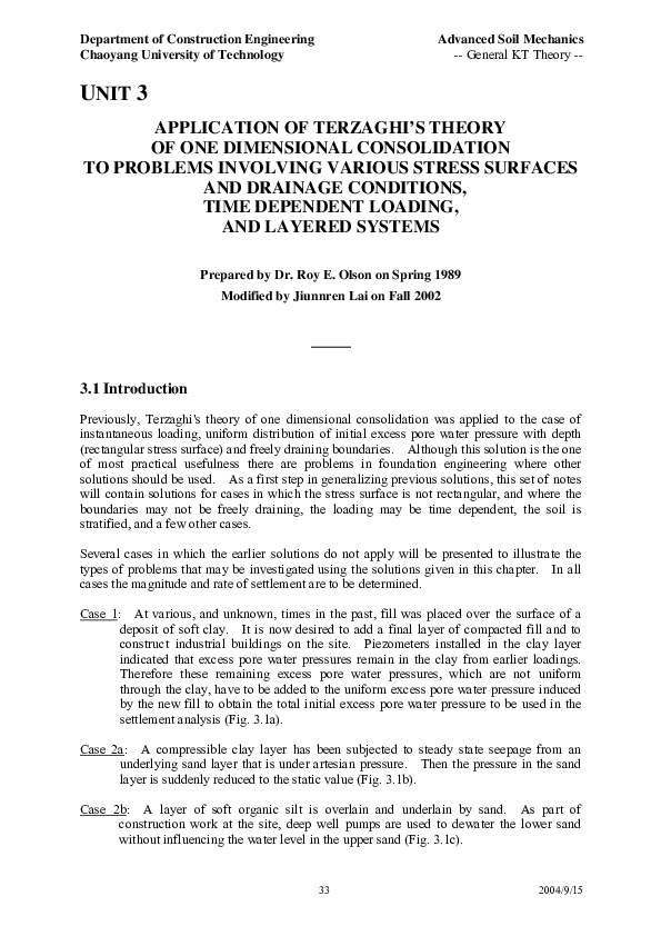 (PDF) UNIT 3 APPLICATION OF TERZAGHI ’ S THEORY OF ONE DIMENSIONAL ...