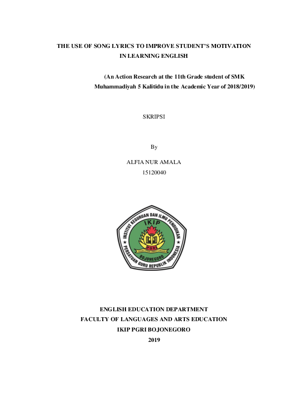 (PDF) THE USE OF SONG LYRICS TO IMPROVE STUDENT’S MOTIVATION IN ...