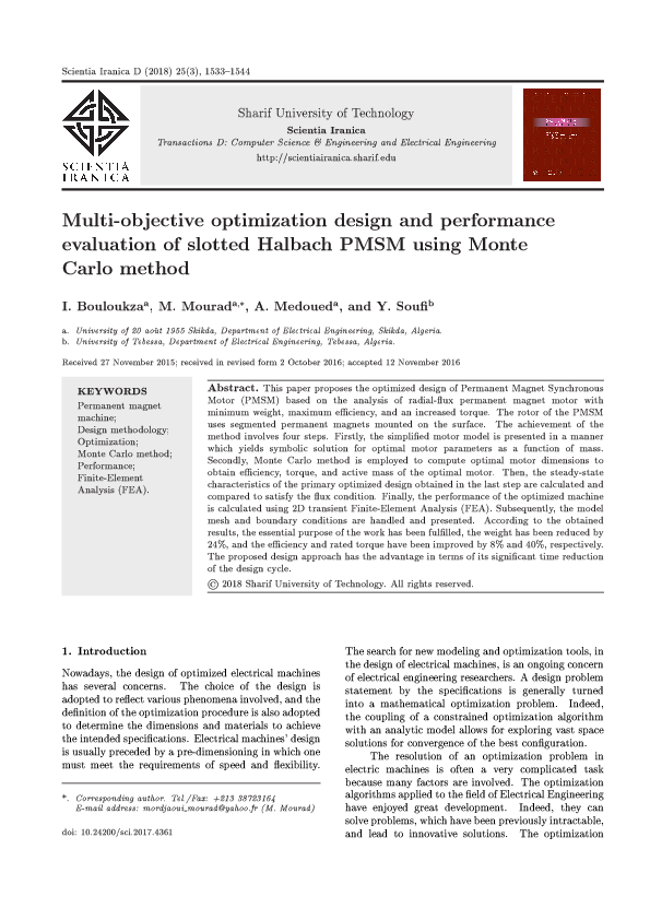 (PDF) Multi-objective optimization design and performance evaluation of slotted Halbach PMSM ...
