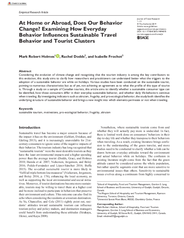 (PDF) At Home or Abroad, Does Our Behavior Change? Examining How ...