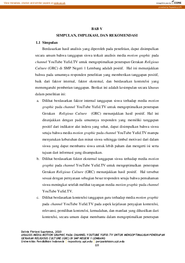 (PDF) Analisis Media Motion Graphic Pada Channel Youtube YUFID.TV Untuk ...
