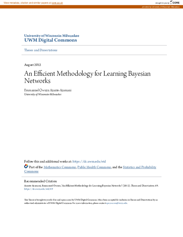 (PDF) An Efficient Methodology for Learning Bayesian Networks