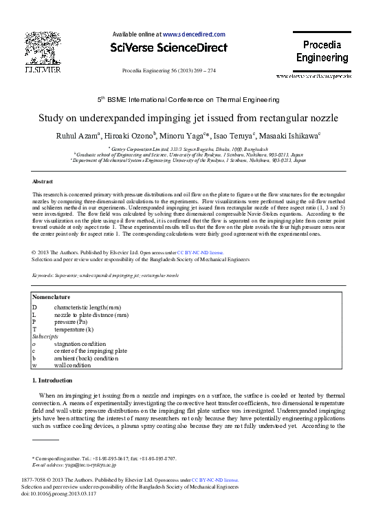 (PDF) Study on Underexpanded Impinging Jet Issued from Rectangular Nozzle