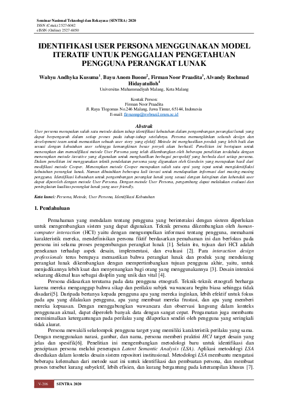 (PDF) Identifikasi User Persona Menggunakan Model Iteratif Untuk ...