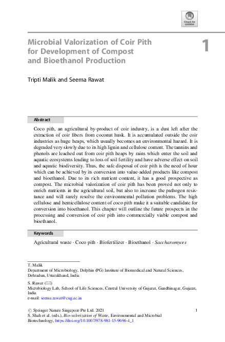 (PDF) Microbial Valorization of Coir Pith for Development of Compost ...