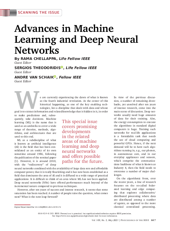 (PDF) Advances in Machine Learning and Deep Neural Networks