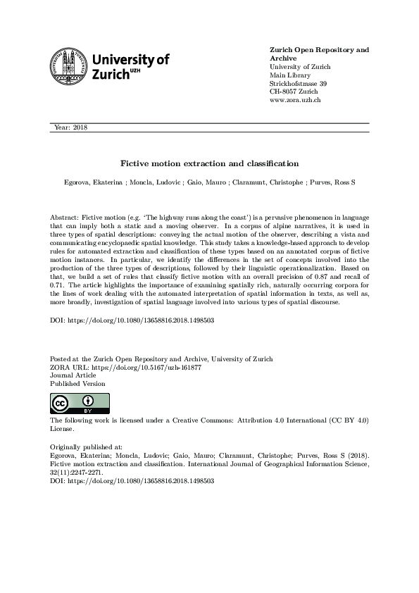 (PDF) Fictive motion extraction and classification