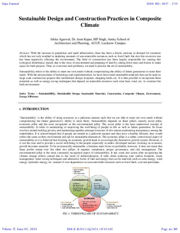 (PDF) Sustainable Design and Construction Practices in Composite Climate
