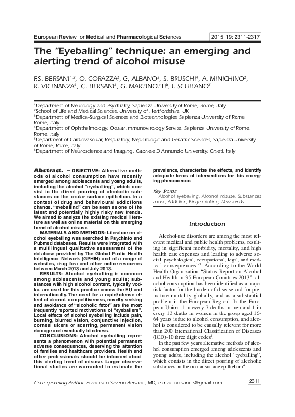 (PDF) The "Eyeballing" technique: an emerging and alerting trend of ...