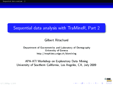 (PDF) Sequential data analysis with TraMineR, Part 2