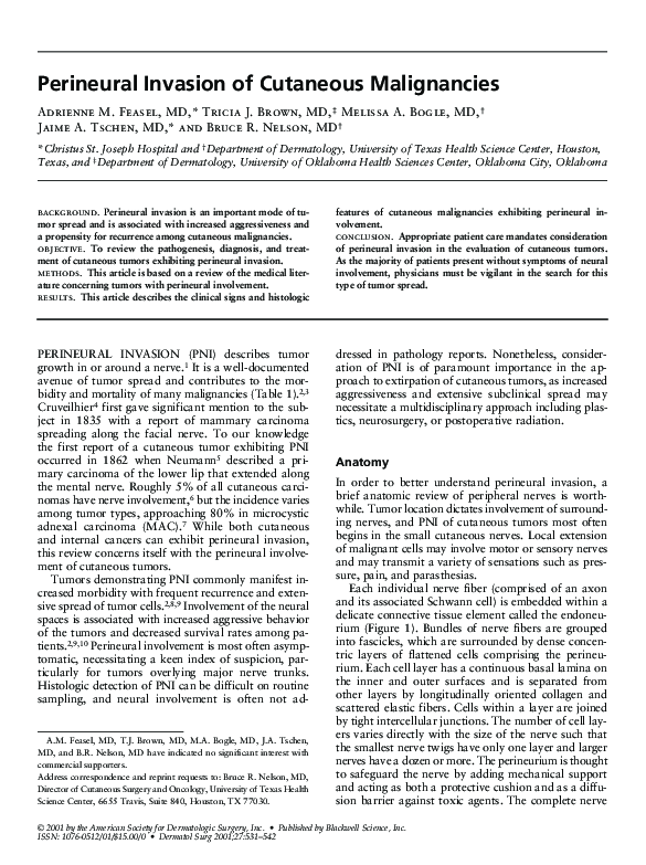 (PDF) Perineural Invasion of Cutaneous Malignancies
