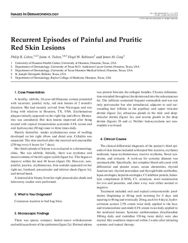 (PDF) Recurrent Episodes of Painful and Pruritic Red Skin Lesions
