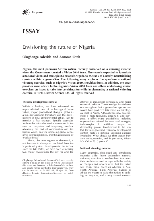 (PDF) Envisioning the future of Nigeria