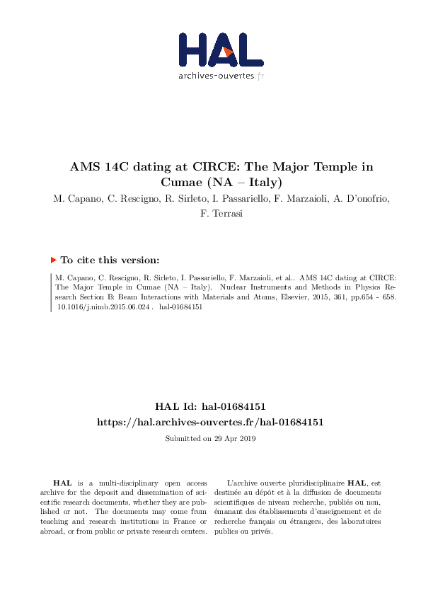 (PDF) AMS 14C dating at CIRCE: The Major Temple in Cumae (NA – Italy)