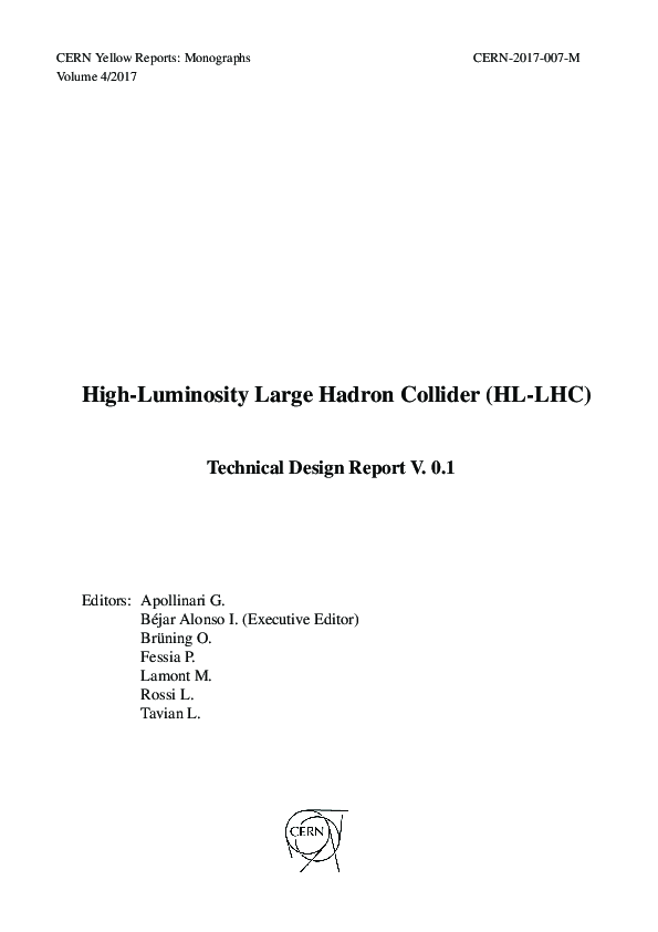 (PDF) High-Luminosity Large Hadron Collider (HL-LHC). Technical Design ...