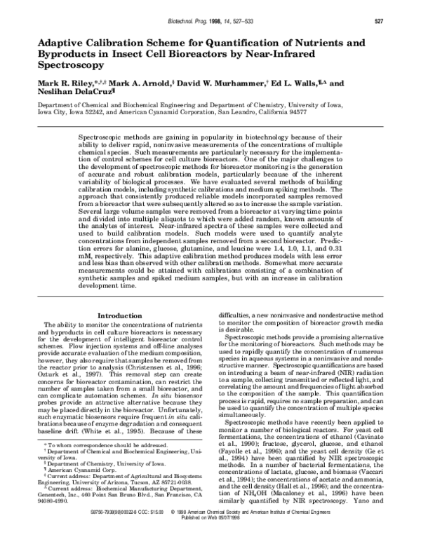 (PDF) Adaptive Calibration Scheme for Quantification of Nutrients and Byproducts in Insect Cell ...