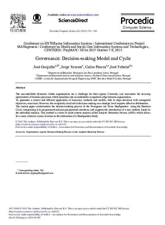 (PDF) Governance: Decision-making Model and Cycle