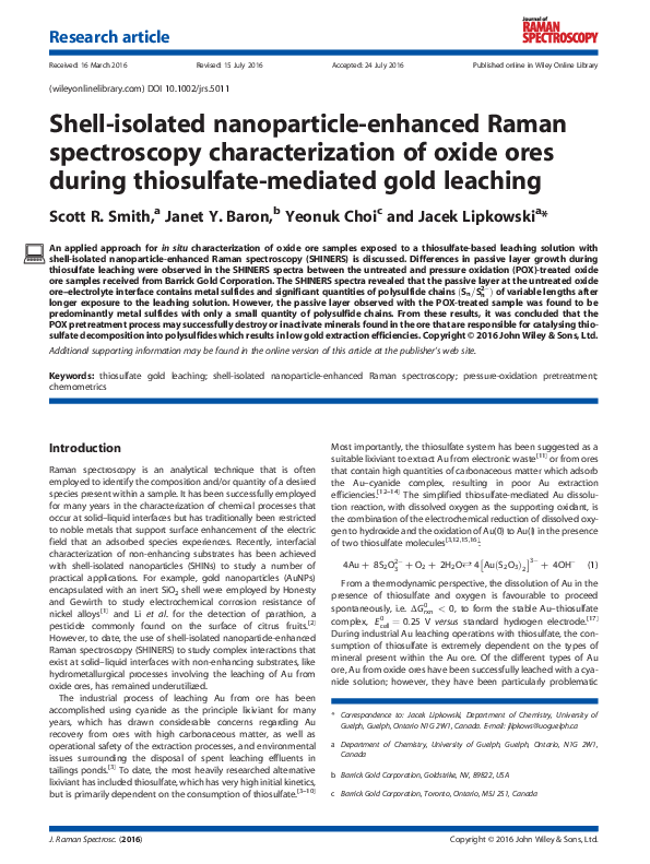 Pdf Shell Isolated Nanoparticle Enhanced Raman Spectroscopy Shiners Of Electrode Surfaces