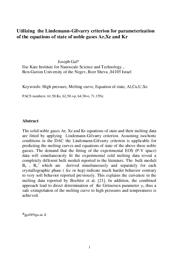 (PDF) Utilizing the Lindemann-Gilvarry criterion for parameterization ...